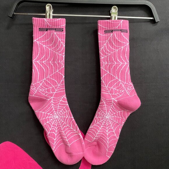 Sp5der | Accessories | Sp5der Spider Web Print Cotton High Socks Sports ...